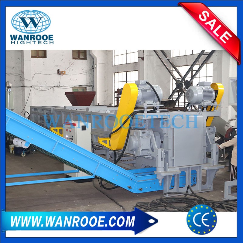 Big Diameter Large PP PE PVC HDPE Plastic Pipe Shredder- WANROOETECH